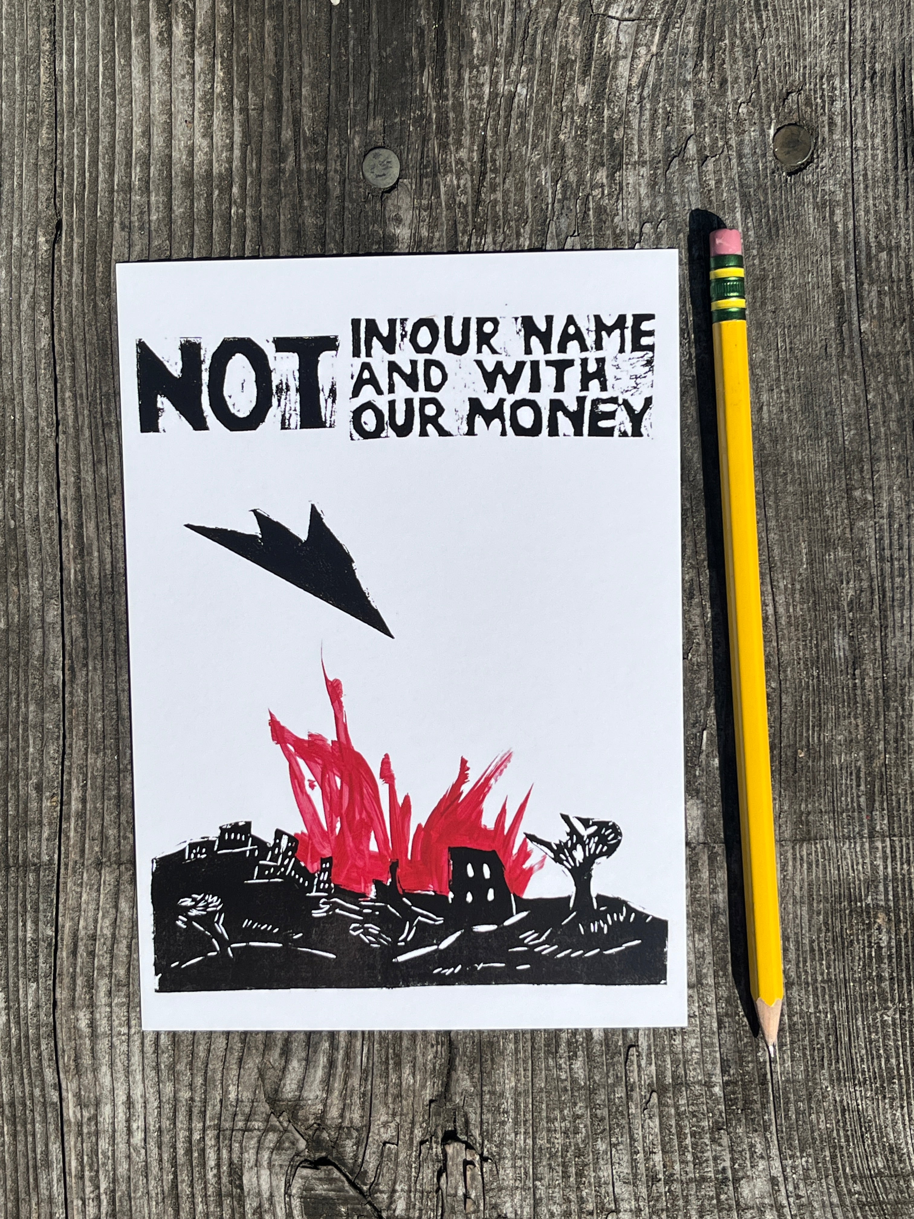 Not In Our Name (postcard) – Bread + Puppet Press